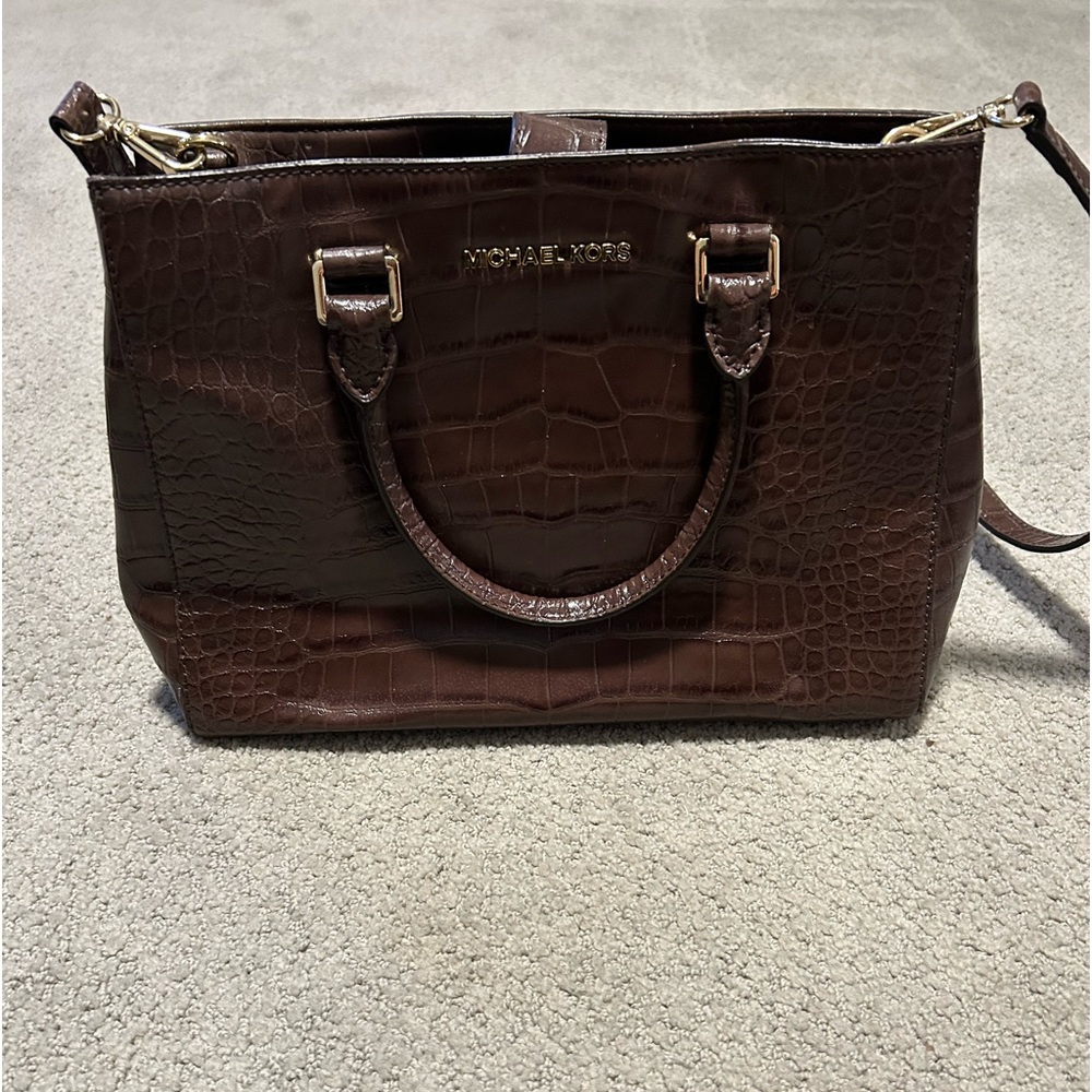 Michael Kors Leather Alligator Designer Purse - Gem